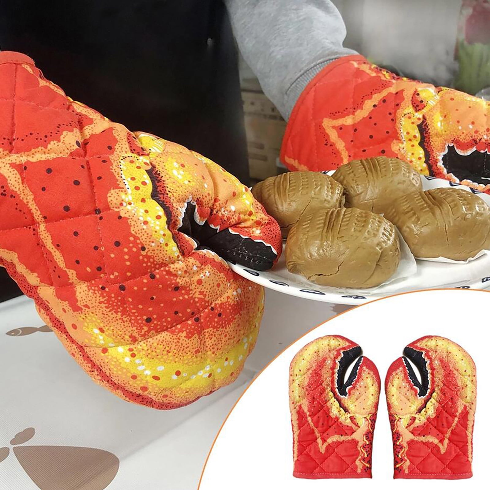 Fnochy Outdoor Indoor Clearance Crab Claw Gloves Oven Gloves Microwave ...