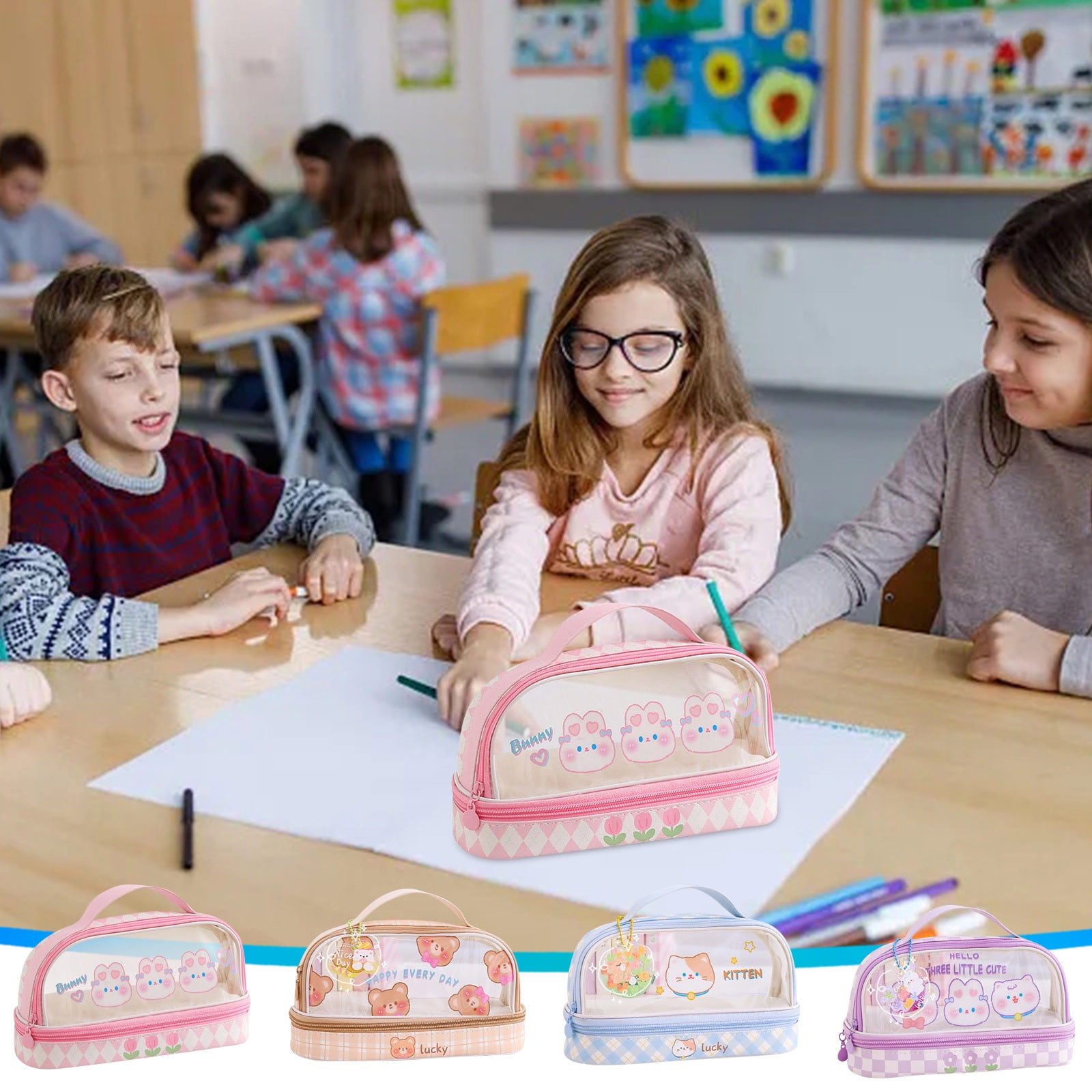 Fnochy Pencil Case Handheld, Portable Pencil Pouch Aesthetic with ...