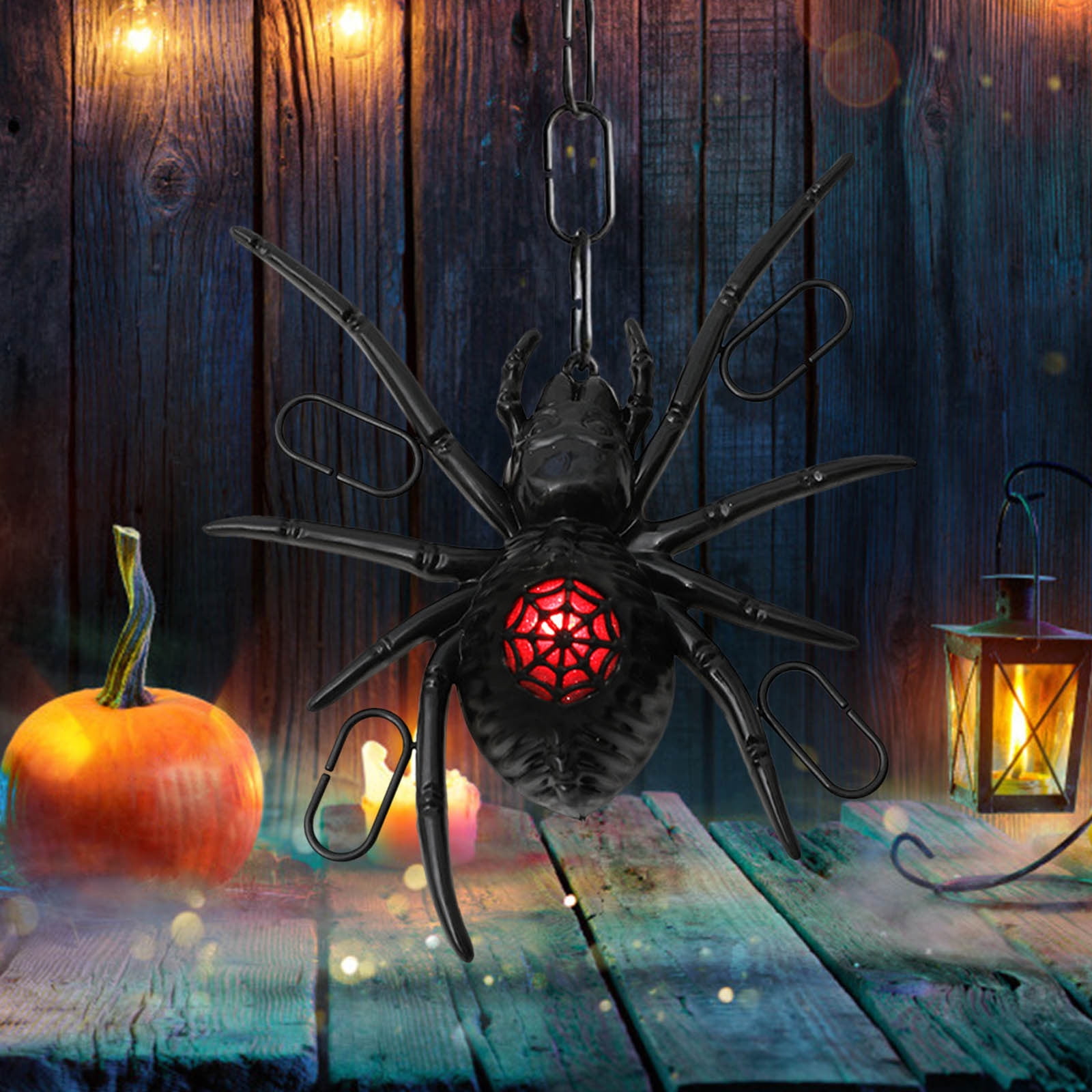 Fnochy Plastic Spider Lighted Spider Simulation Scary Hairy, Spider ...