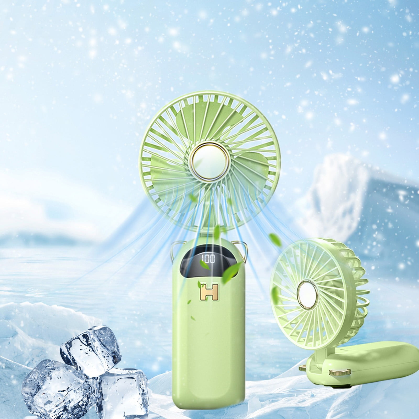 Fnochy Portable Handheld Fan Small Rechargeable USB Fan with Digital ...