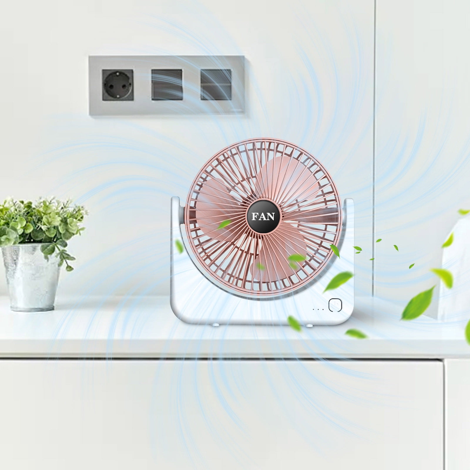 Fnochy Small USB Fan Portable Desktop Circulating Fan, Ultra-Quiet with ...