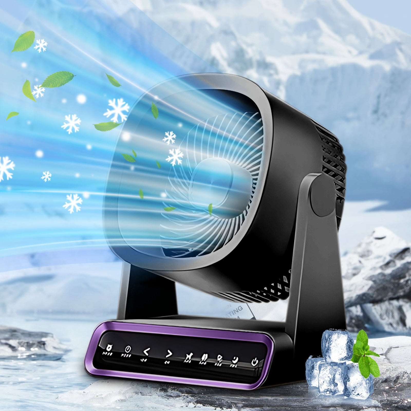 Fnochy Small Wall Mounted Fan Rechargeable 4000mAh Battery Operated ...