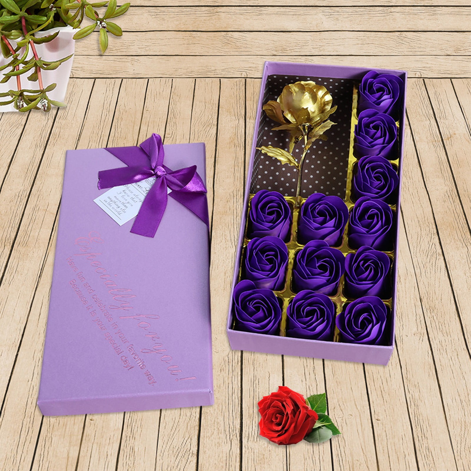 Fnochy Soap Flower Rose Heads Set - 12pcs Realistic Scented Roses with ...