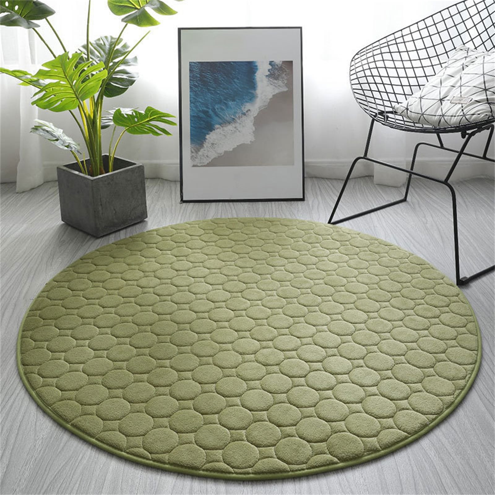 Fnochy Soft Solid Round Area Rug for Bedroom Modern Fluffy Circle Rug ...