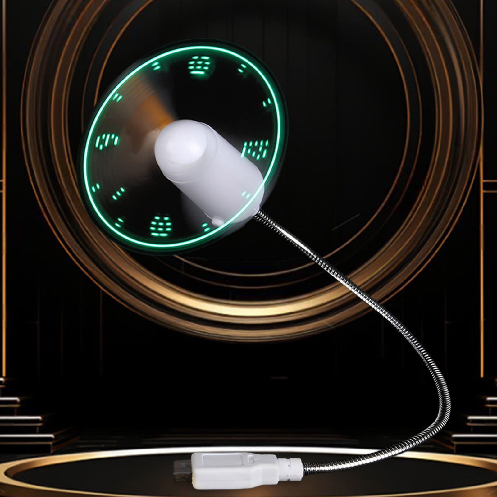 Fnochy USB Mini Rechargeable Fan with LED Lights, Flexible Snake Design ...