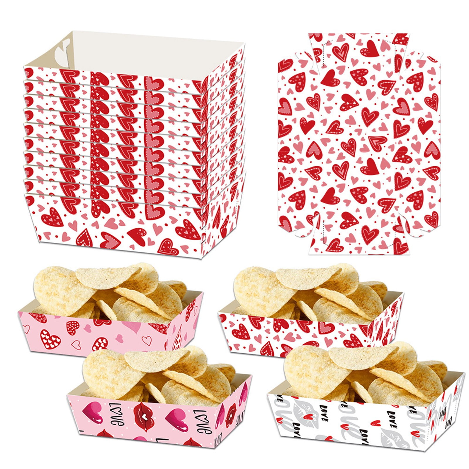Fnochy Valentine's Day Snack Box, Heart Party Supplies, Delicious ...