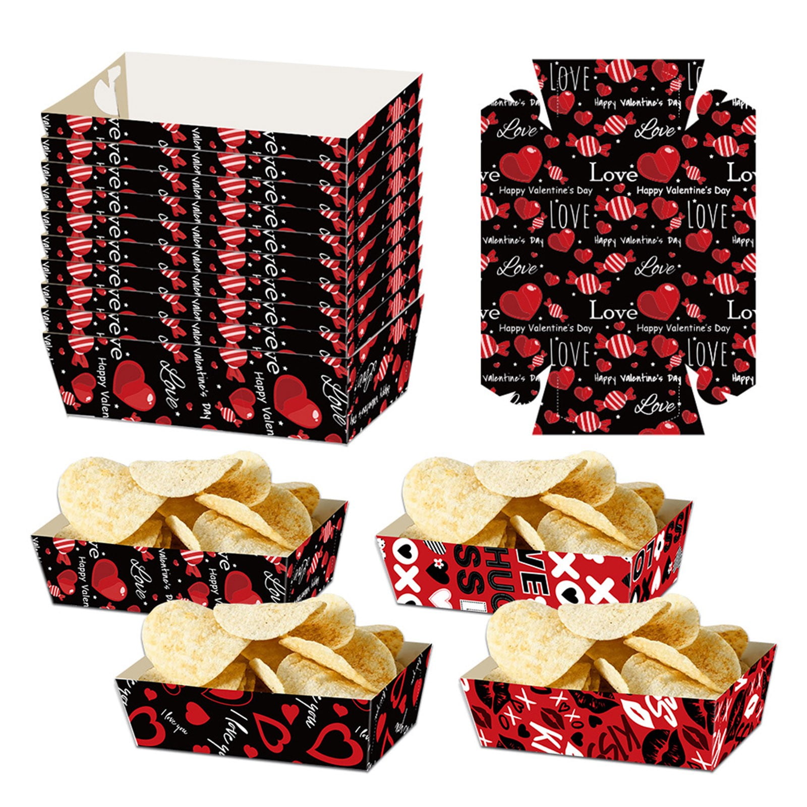 Fnochy Valentine's Day Snack Box, Heart Party Supplies, Delicious ...