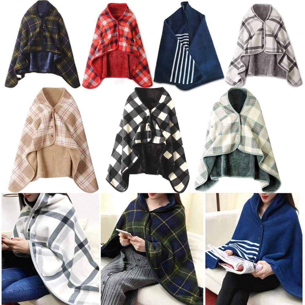 Fnochy Wearable Blanket Oversized, Comfy Lightweight Lap Blanket Poncho ...