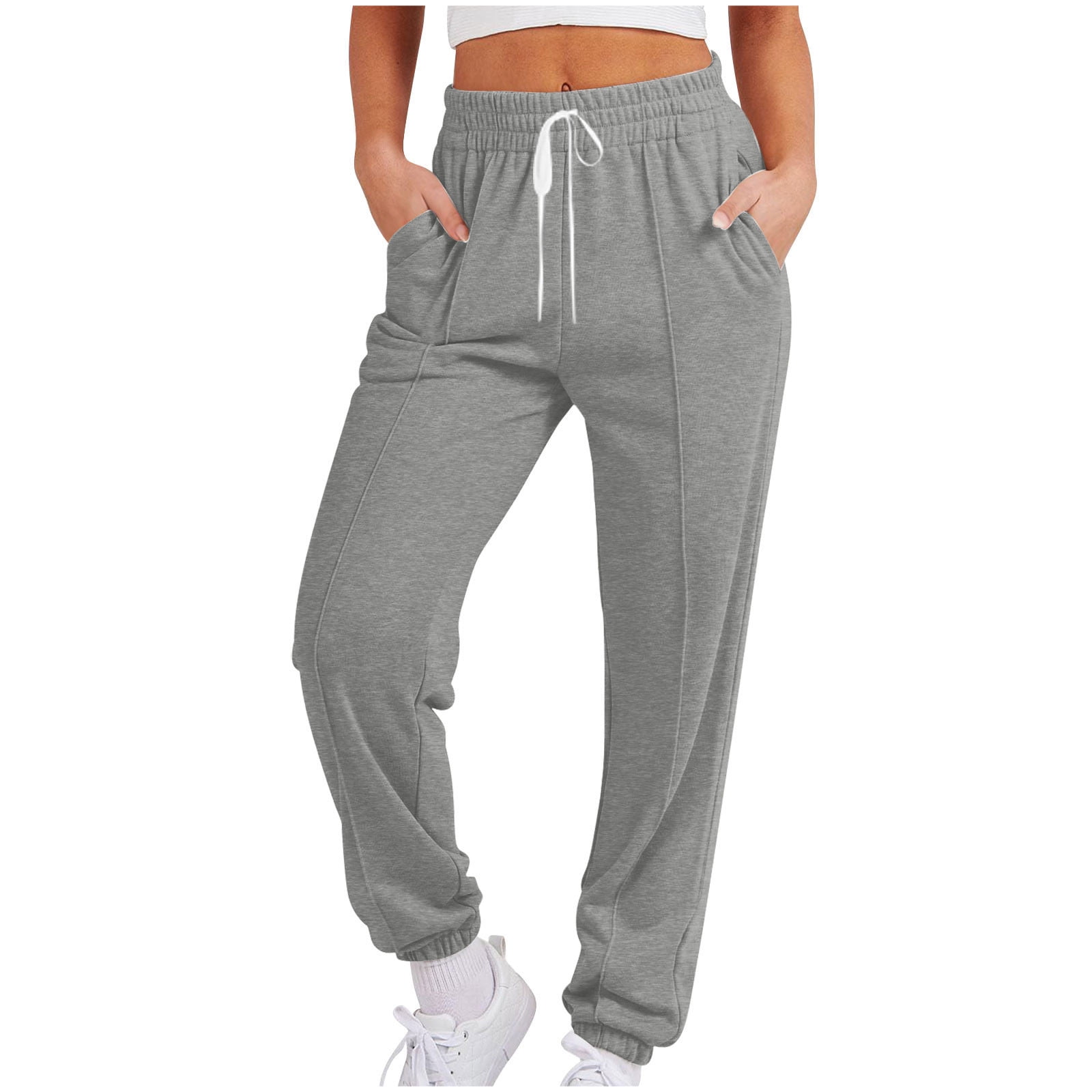 Fnooota Athletic Sweatpants for Women, Lightweight Elastic Waist Casual ...