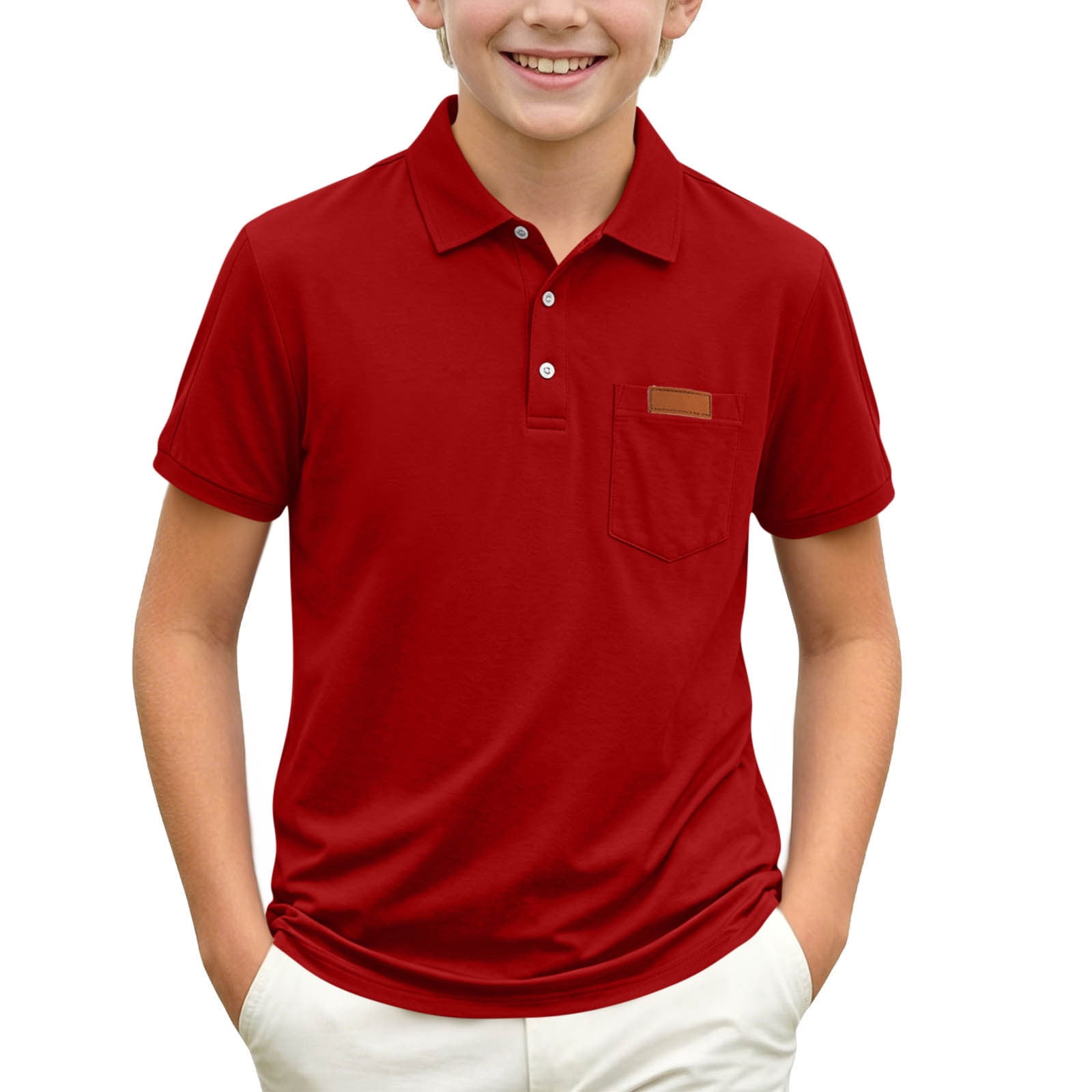 Fnooota Boys Polo Shirts with Collar, Casual Basic School Uniform ...