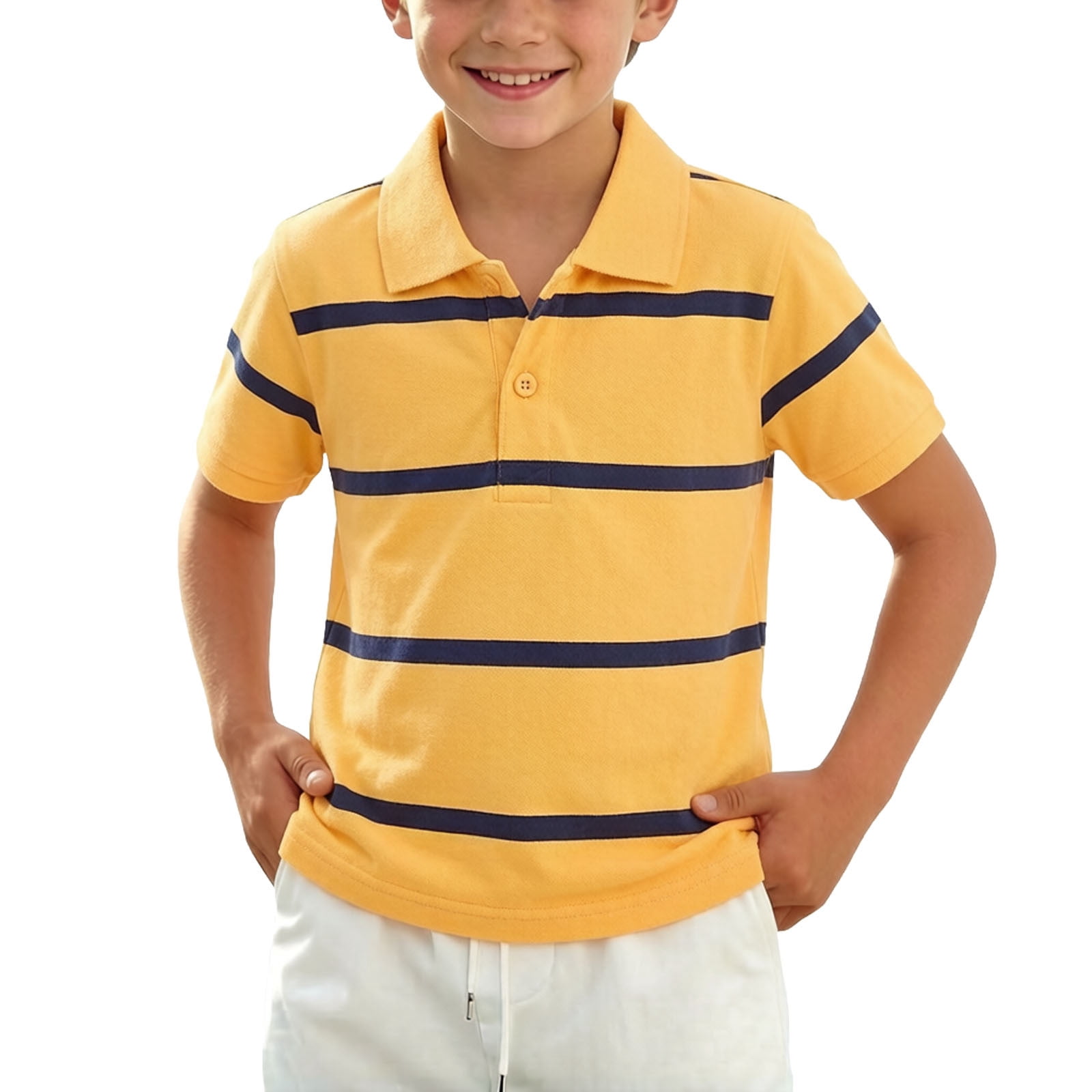 Fnooota Boys Striped Polo Shirts, Collared School Uniform Casual Summer ...