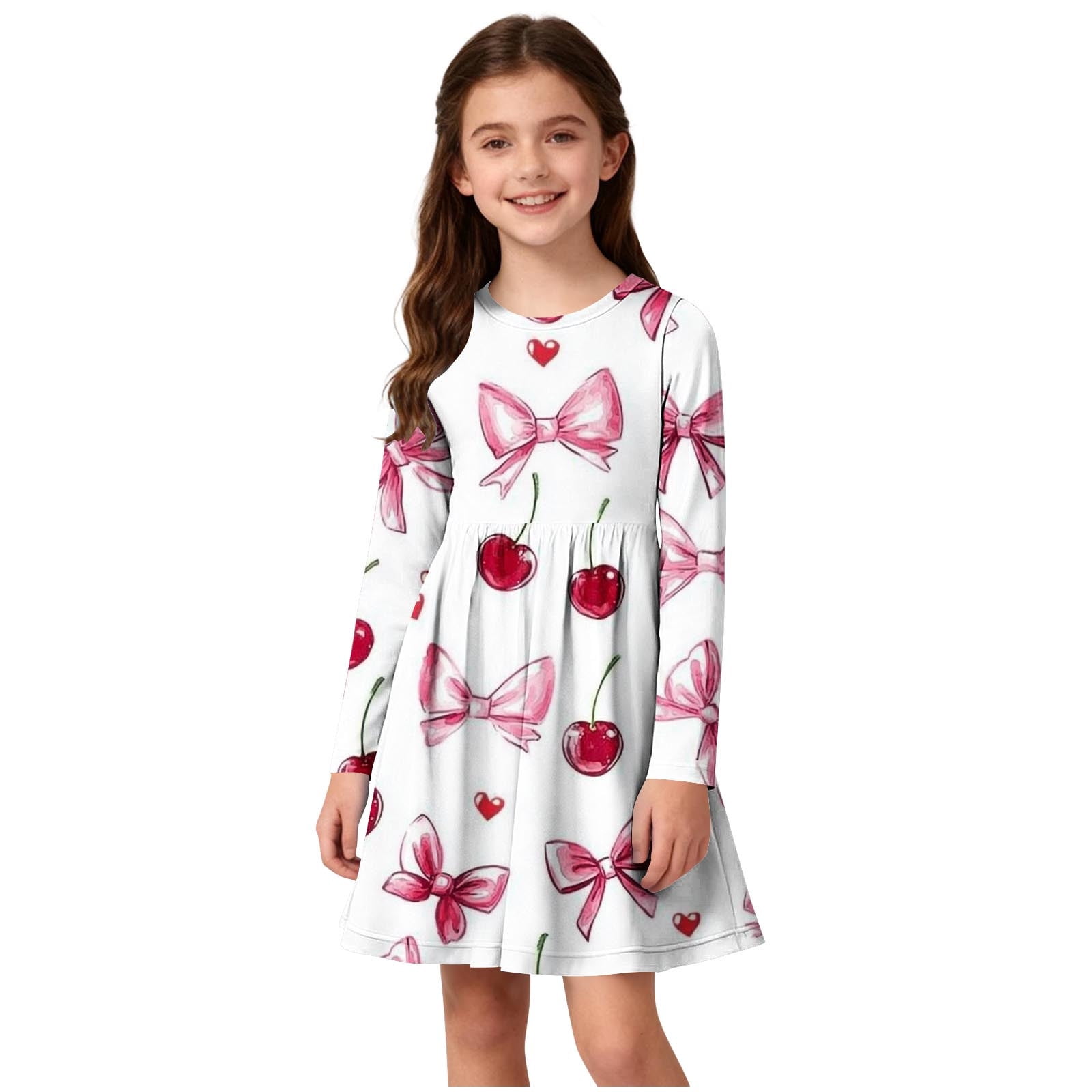 Fnooota Girls Casual Dresses, Long Sleeve Soft Spring Fall Dancing ...