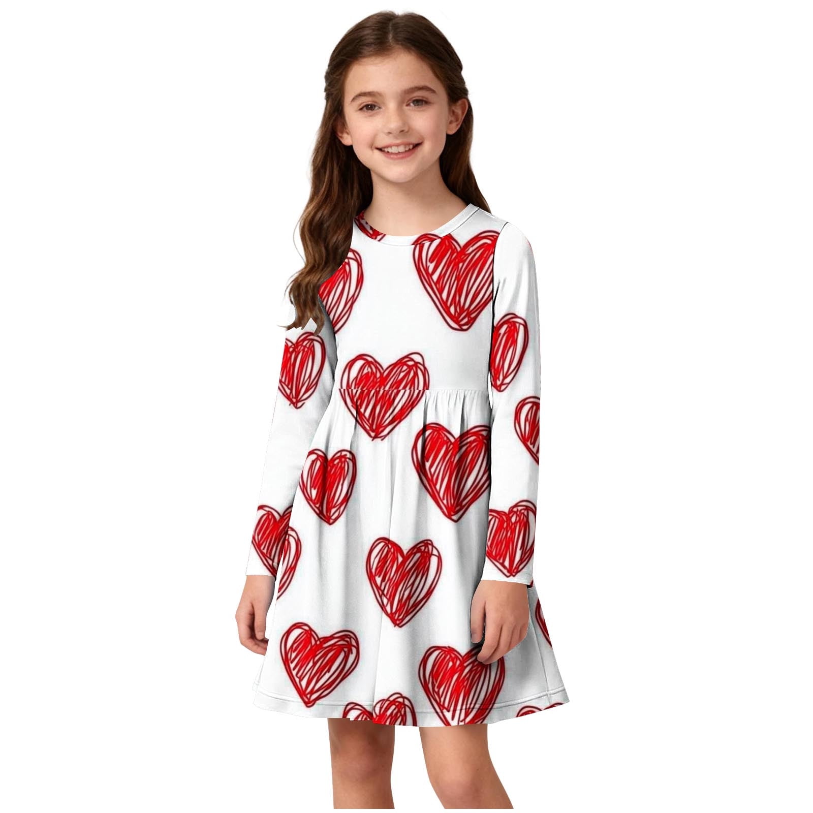 Fnooota Girls Casual Dresses, Spring Fall Long Sleeve Party Printed ...