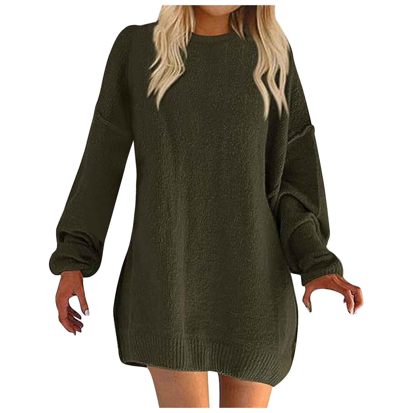 Fnooota Sweaters for Women, Crew Neck Long Sleeve Knit Lightweight ...