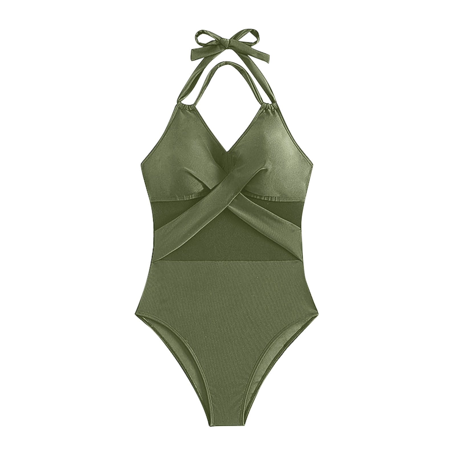Fnooota Swimsuits for Women, One Piece V Neck High Waisted Swimwear ...