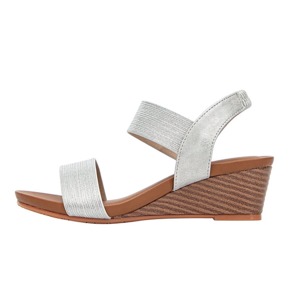 Fnooota Women's Wedge Sandals, Open Toe Summer Ankle Strap Party Chunky ...
