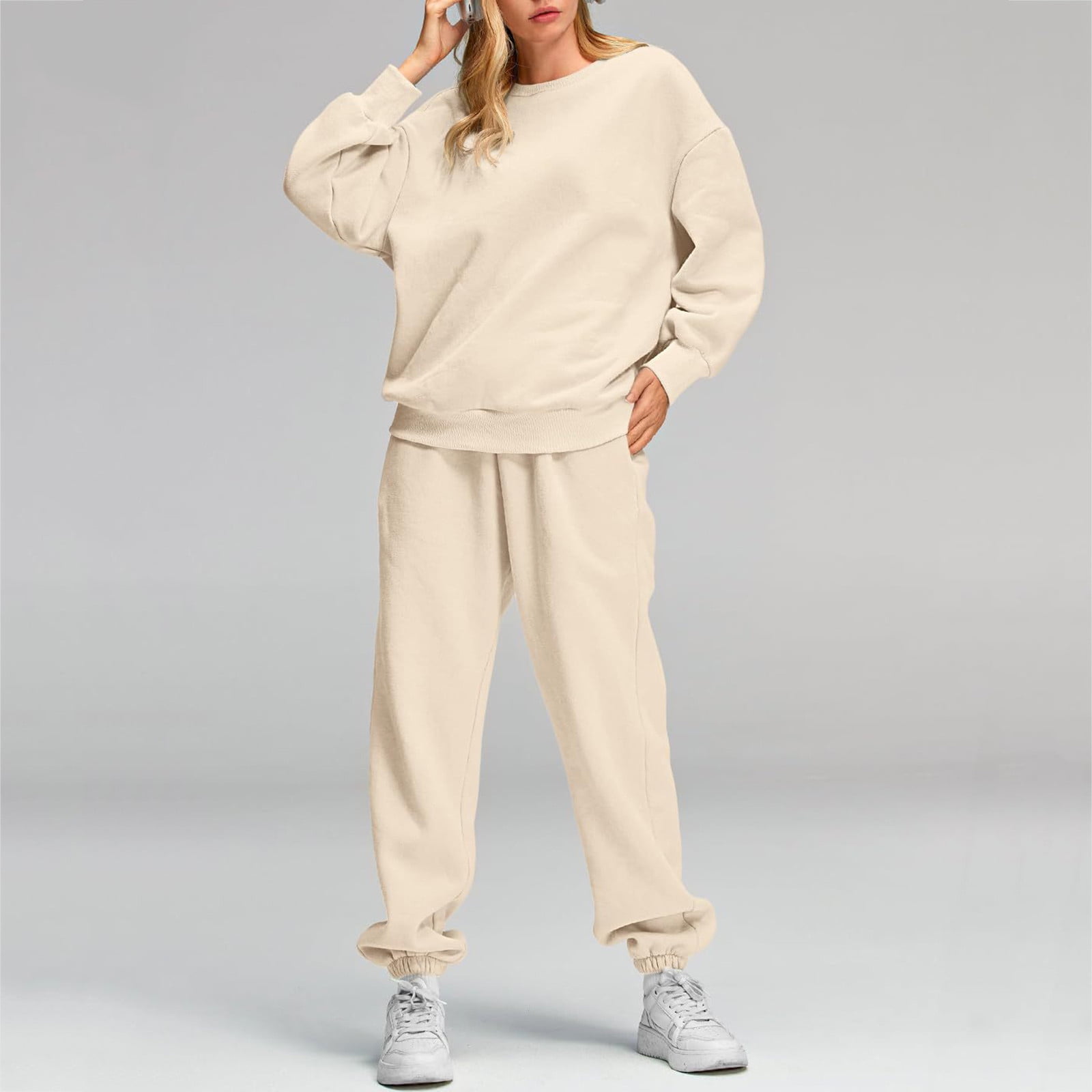 Fnooota Womens Outfit Sets, Casual 2 Piece Long Sleeve Sweatshirts and ...