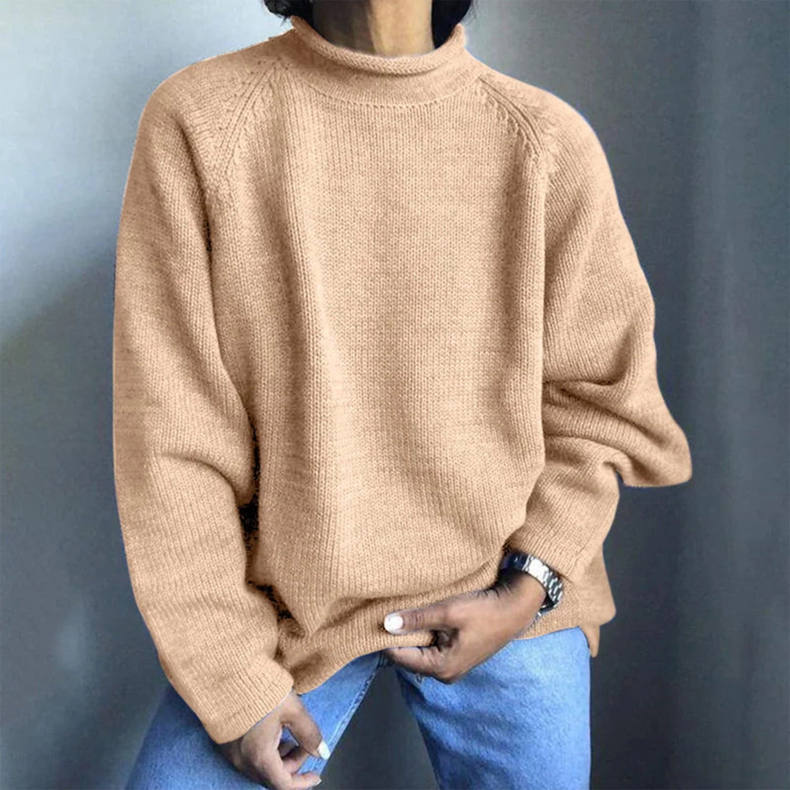 Fnooota Womens Sweaters, Crew Neck Long Sleeve Lightweight Plus Size ...