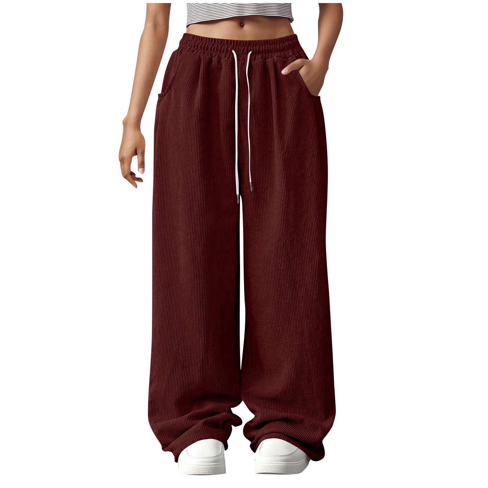 Fnooota Womens Wide Leg Pants, Drawstring Casual Elastic Waist Loose ...