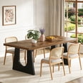 Fnova 70.9" Rectangular Dining Table for 6-8 People, Large Farmhouse ...