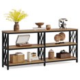 Fnova 71 Inch 3-Tier Industrial Console Table with Storage Shelves ...