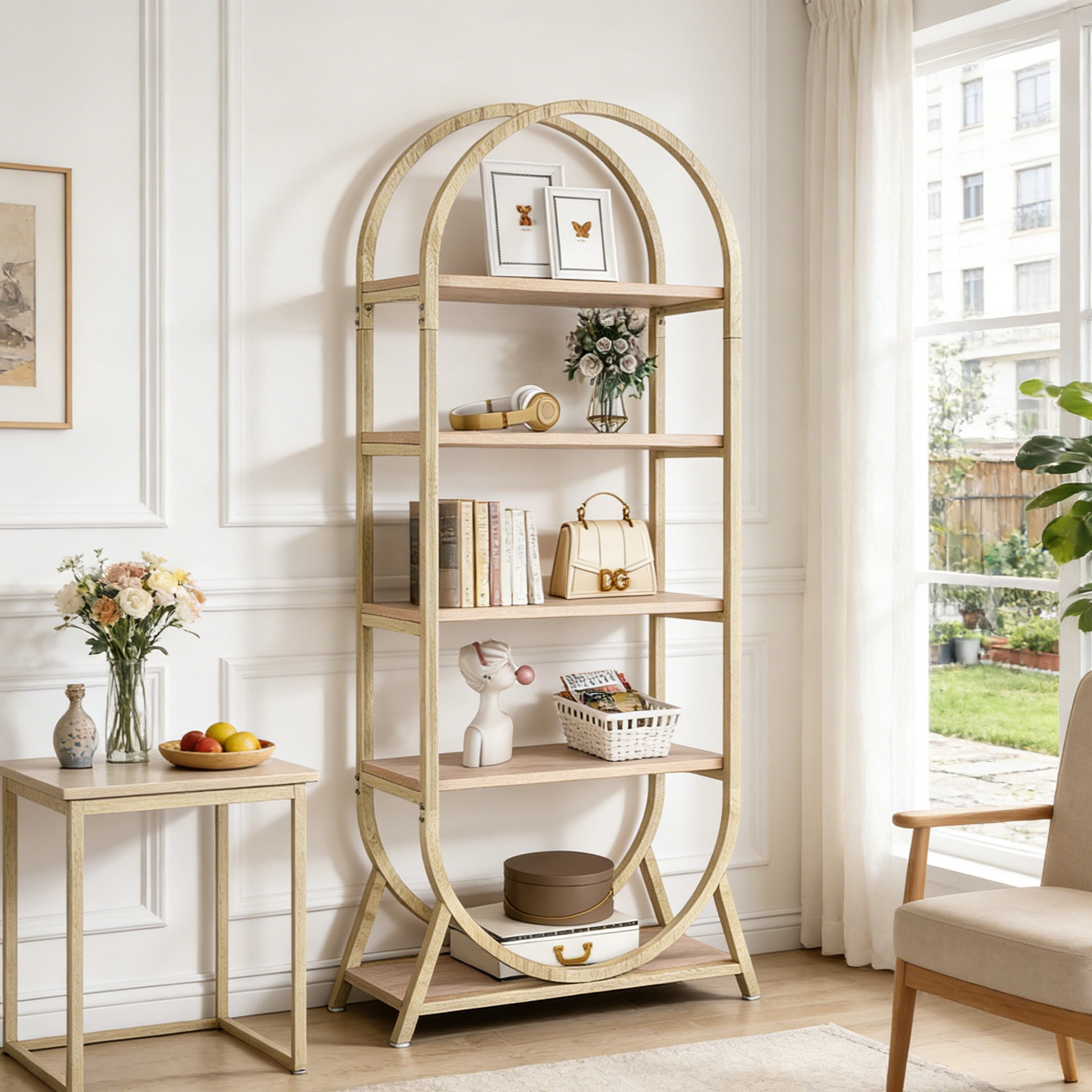 Fnova 71" Storage Shelf with 5 Shelves, Standing Display Rack, Tall ...