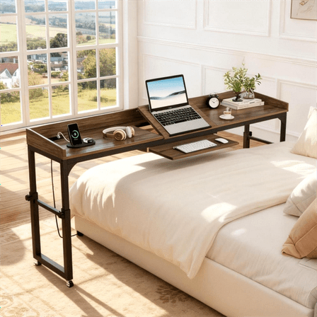 Carex Bedside Medical Hospital Home-Use Bed Rolling Table, Extra-Large ...