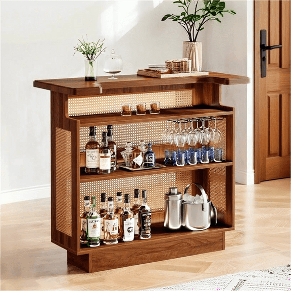 Coffee Bar with Mini Fridge Space, Mini Fridge Cabinet Stand for Dorm ...