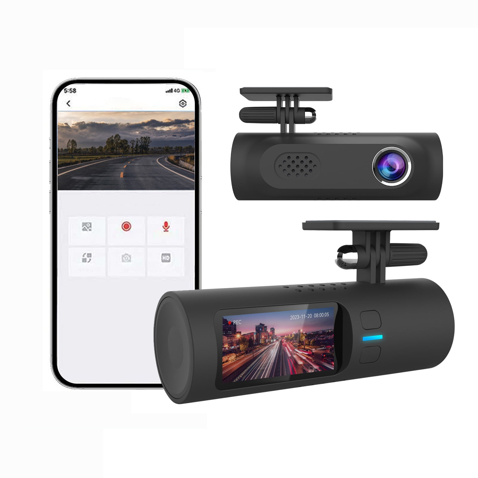 Fnyoxu 2K Ultra HD Lens Dash Cam with WiFi Car Camera 170 Degrees Wide ...
