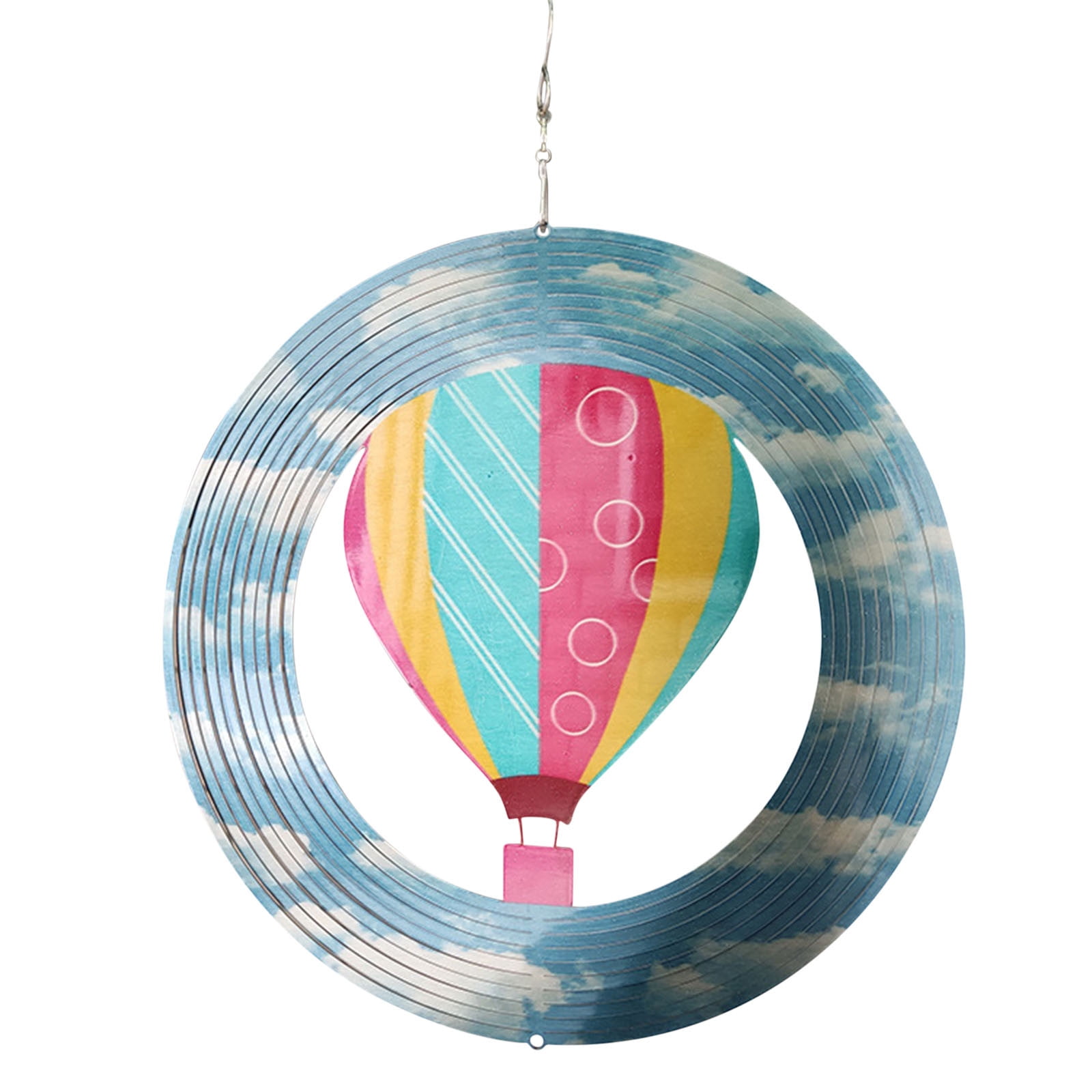 Fnyoxu 3-D Rotating Wind Chime Stainless Steel Colored Metal Sheet Wind ...