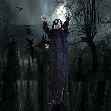 kosheko Halloween Sound Controlled Ghost Head, Electric Haunted House ...