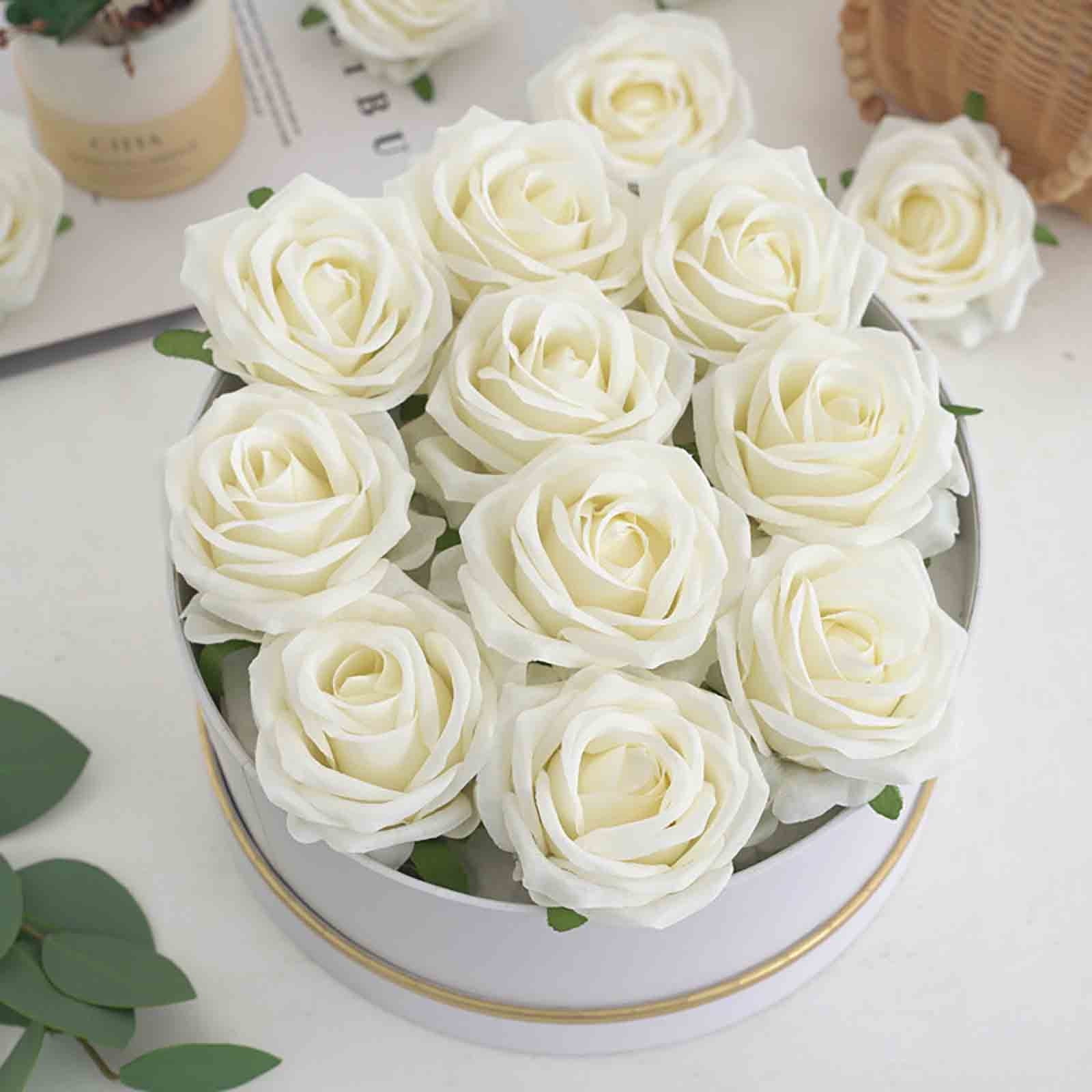 Fnyoxu Artificial Roses Flower Silk Rose with Stem Realistic Artificial ...