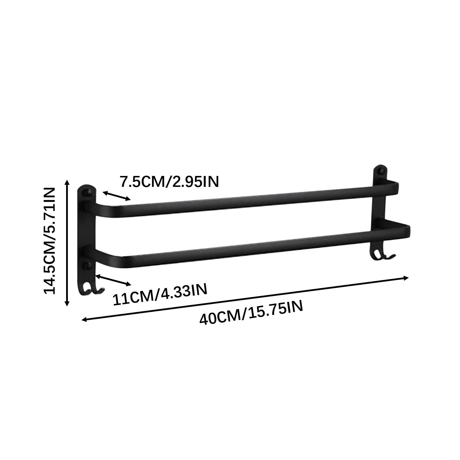 Fnyoxu Black Space Aluminum Towel Rack, Towel Rod, Single Pole Bathroom ...
