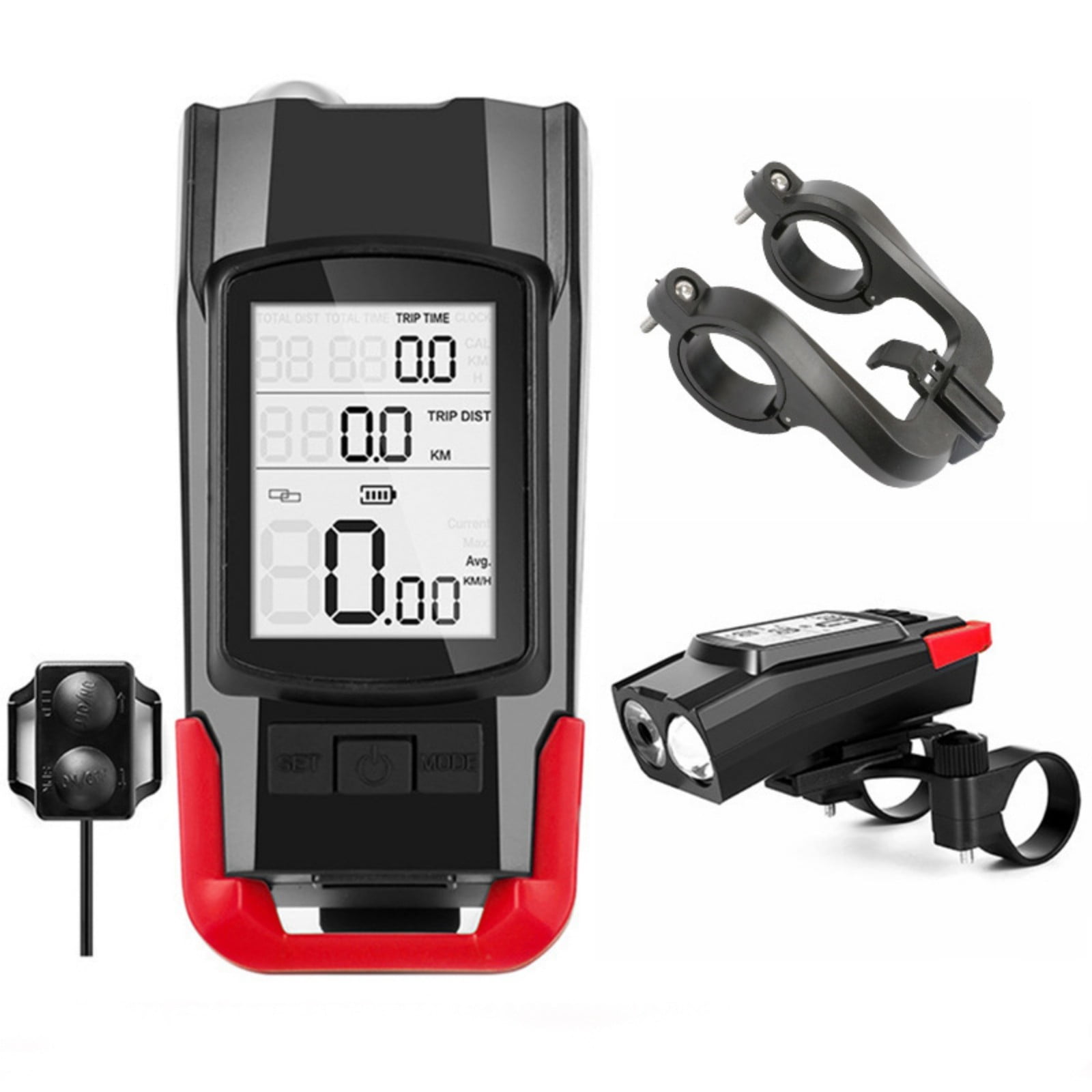 Fnyoxu Bracket Base Bike Light Wireless Yardstick,Horn,Headlight Three ...