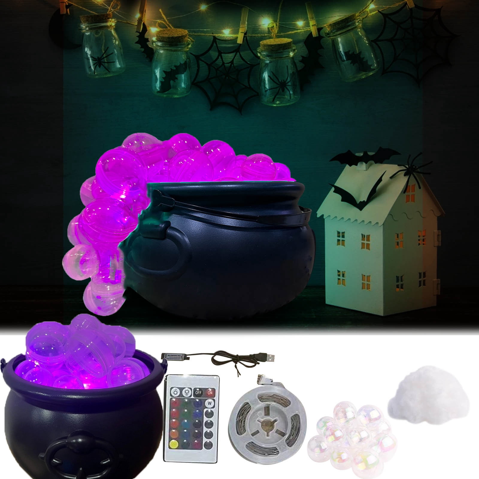 Fnyoxu Cauldron Halloween Decor, Bubbling Cauldron Set, Spooky ...