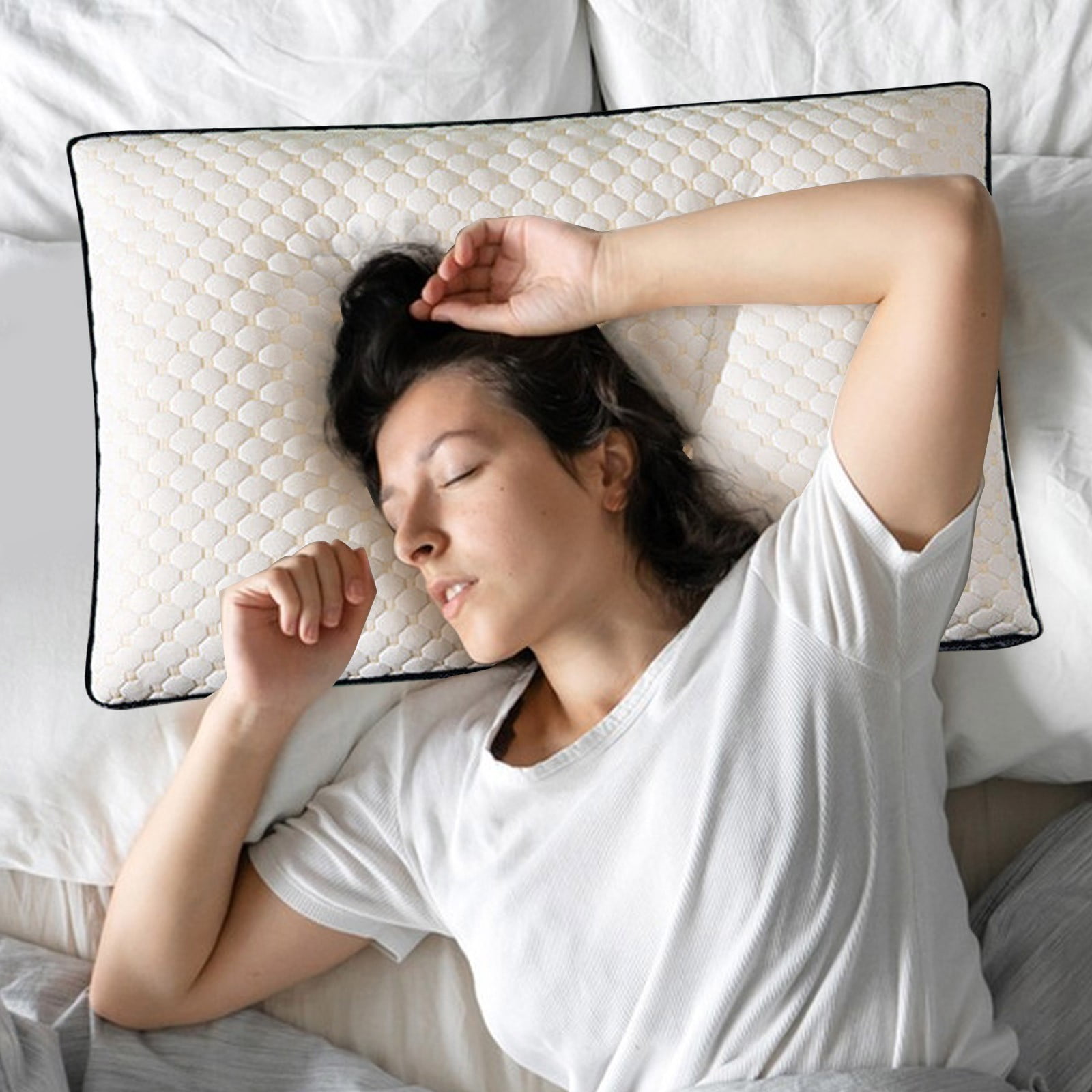 Fnyoxu Cervical Pillow for Neck Pain Relief - Ergonomic Memory Foam ...