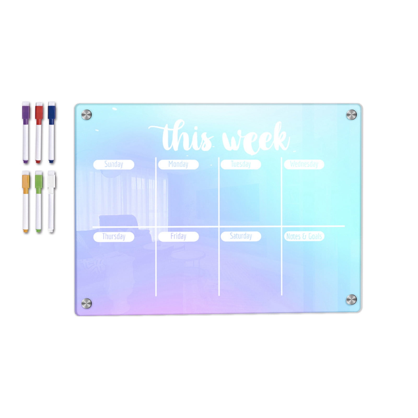 Fnyoxu Colored Acrylic Week Plan Memo Message Board with Erasable ...