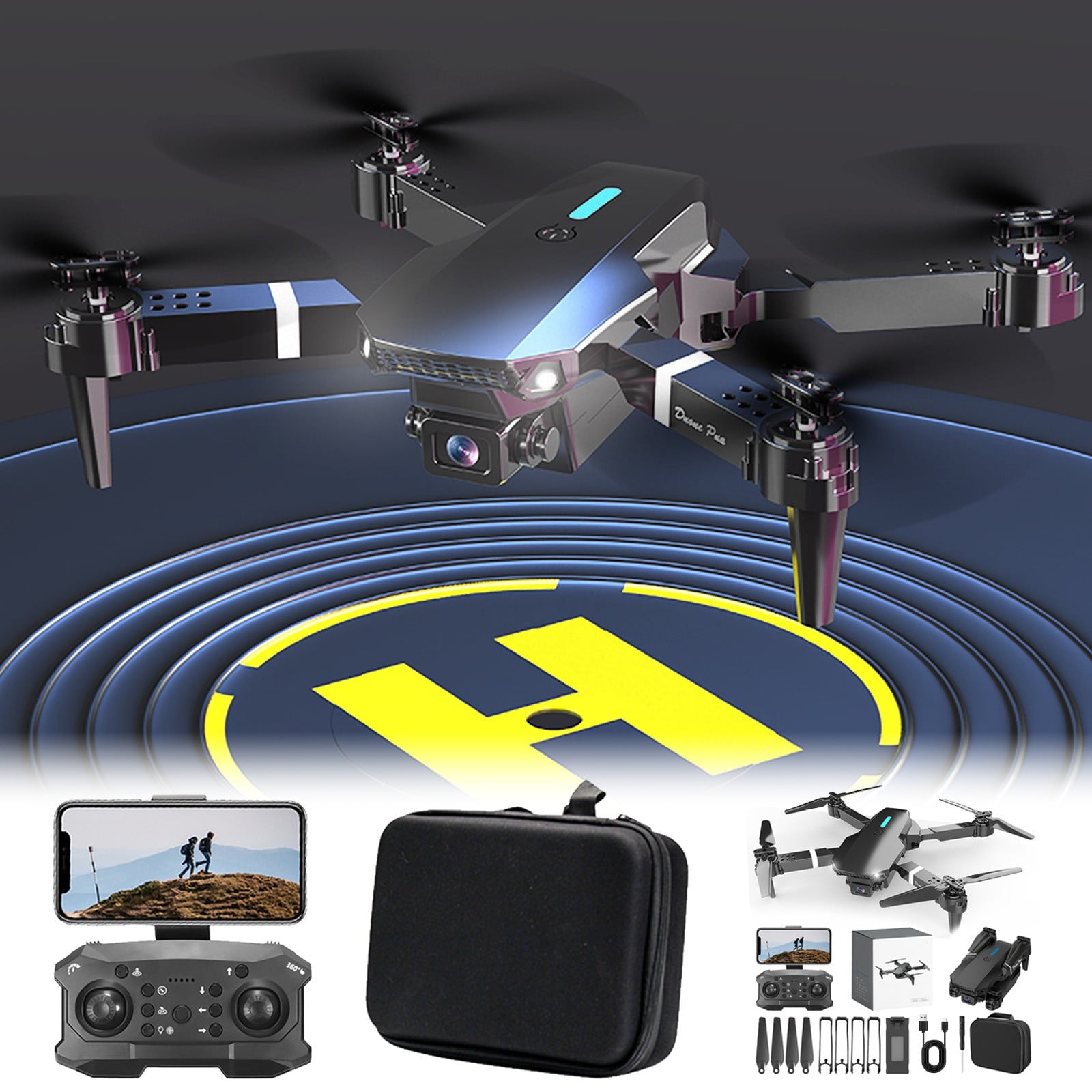 Fnyoxu Drone with Camera, 1080P HD Foldable Drone with Stable Hover ...