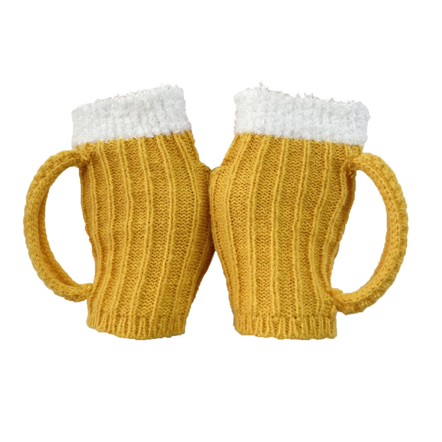 Fnyoxu Funny 3 D Beer Mug Knitted Glove Gift,Hand-Knitted Gloves,Beer ...