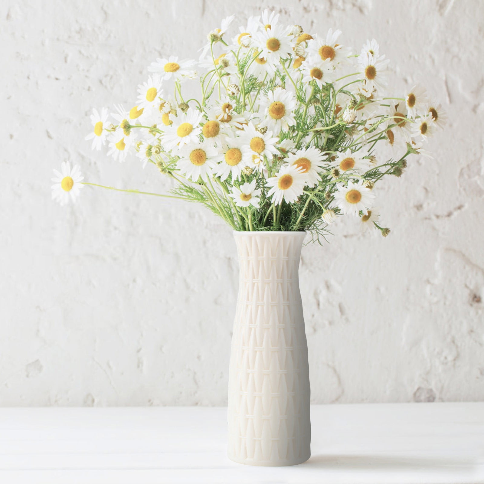 Fnyoxu Green Plastic Vase - 9.8x2.4 Inch Ultra Slim Pampas Grass Holder ...