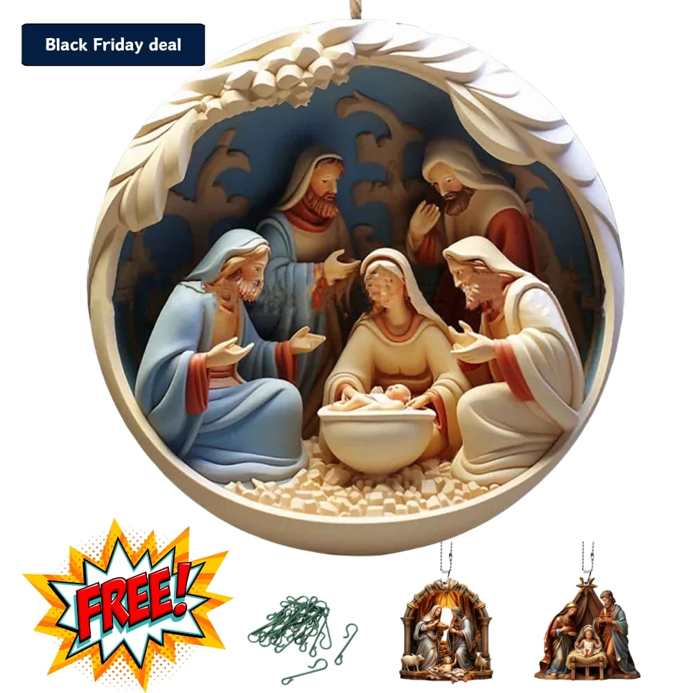 Fnyoxu Jesus Christmas Tree Decoration，Christmas Nativity Scene ...
