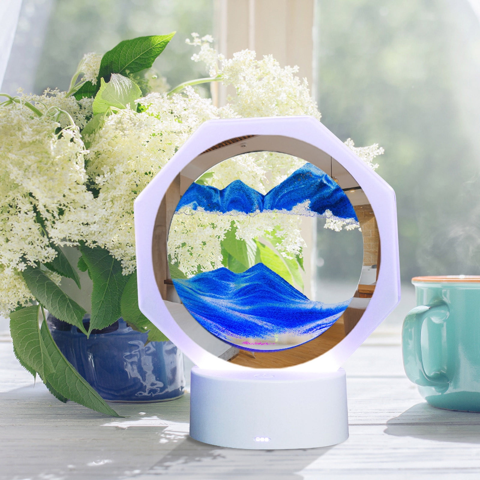 Fnyoxu Moving Sand Art,6.69in 360° Rotating Hourglass Decoration,Art ...