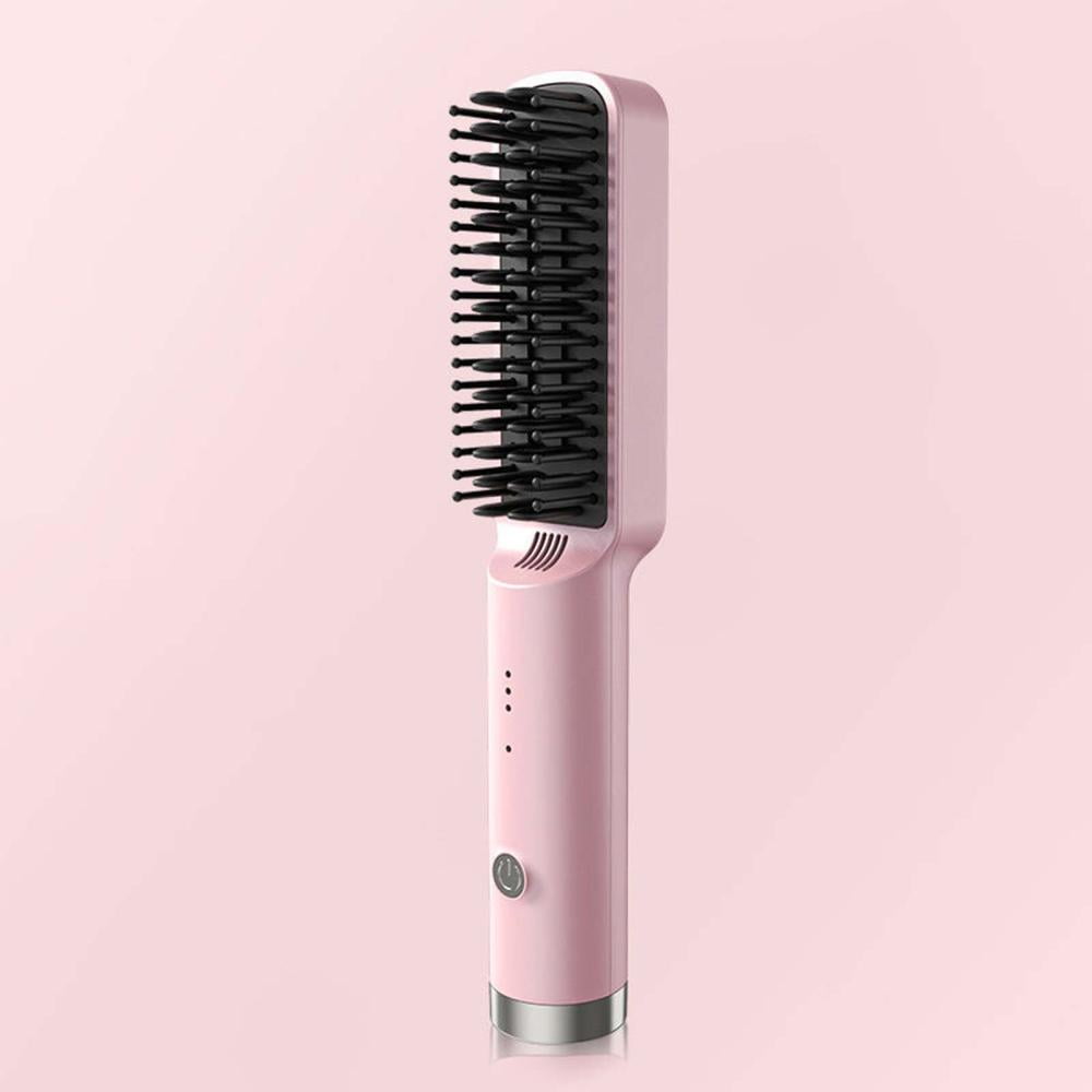 Fnyoxu Portable Negative Hair Straightening Comb Inner Button Flip Out ...
