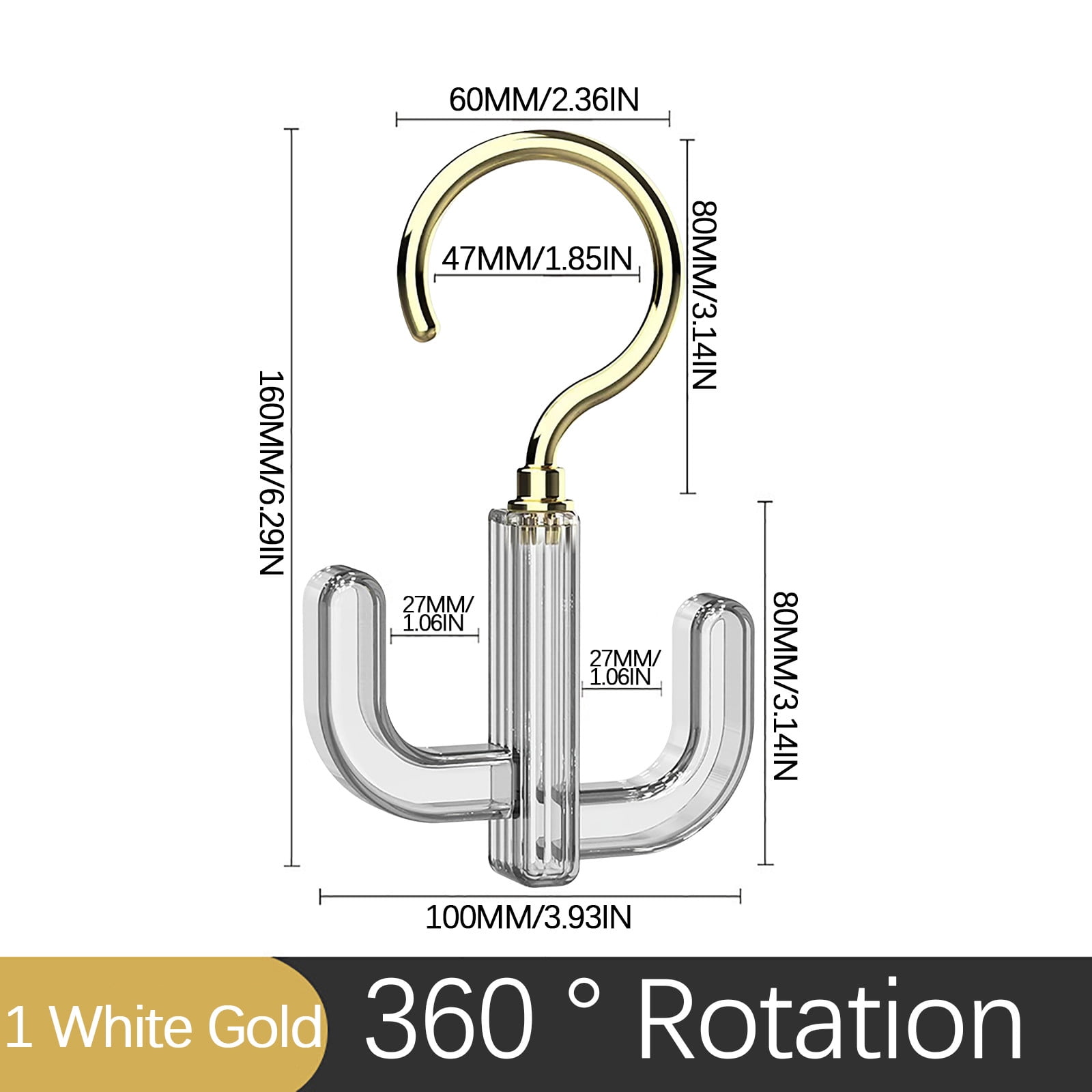 Fnyoxu Rotatable Hook Light Luxury Wardrobe Free Punching Hanging Tie ...