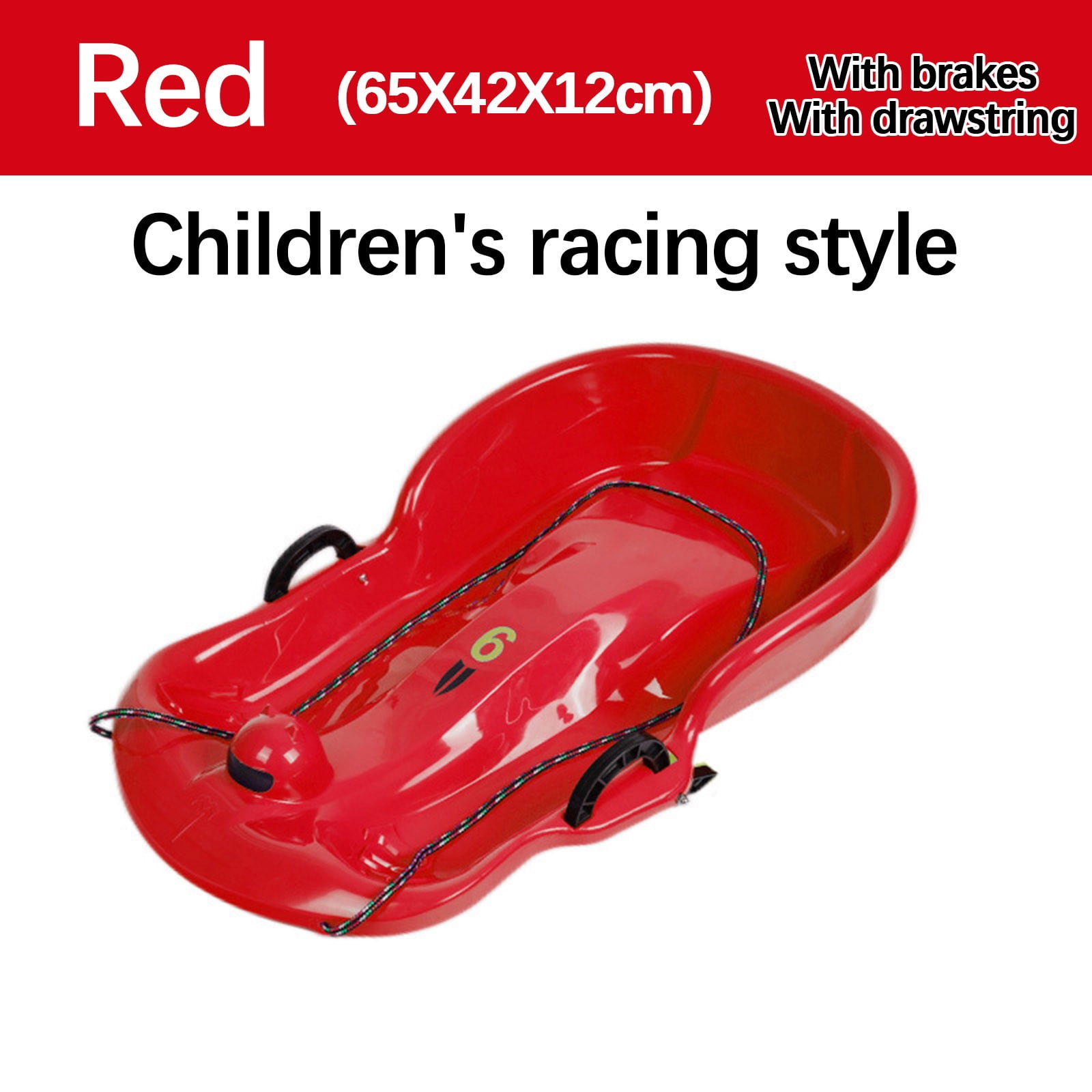 Fnyoxu Snow Sled, Adults and Kids Plastic Toboggan Snow Sled for Up to ...