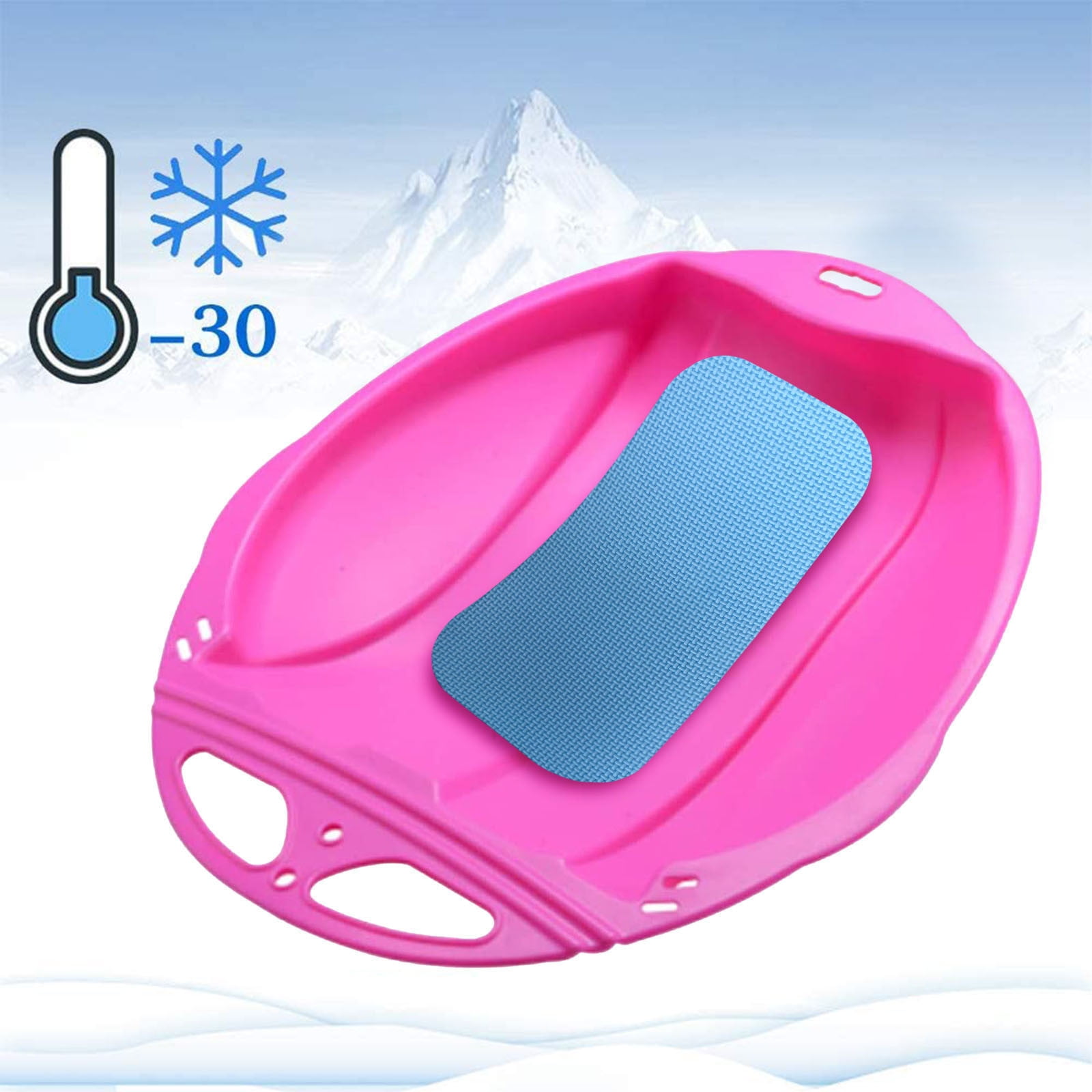 Fnyoxu Snow Sled, High Density Plastic Sled, 2 Person Toboggan, Snow ...