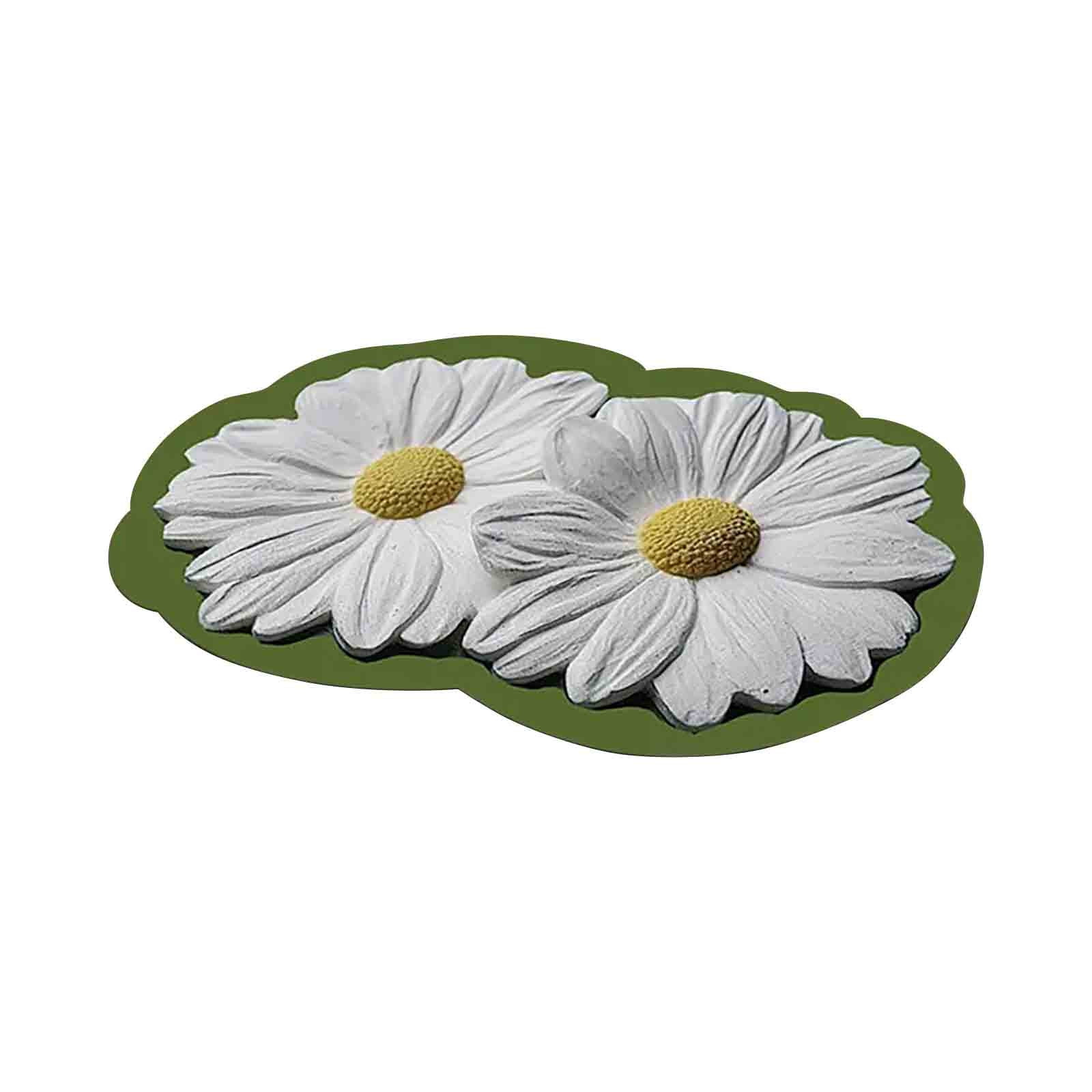 Fnyoxu Style Gypsum Pattern Flower Entrance Mat Fresh Bathroom Entrance ...