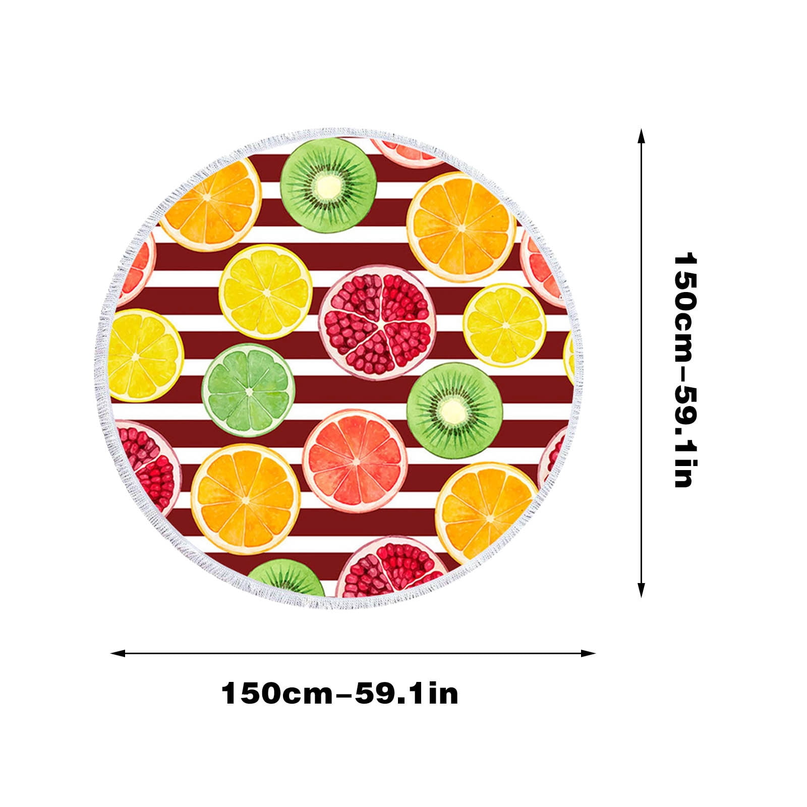 Fnyoxu Tropical Fruit Circular Beach Towel Extra Large Microfiber ...