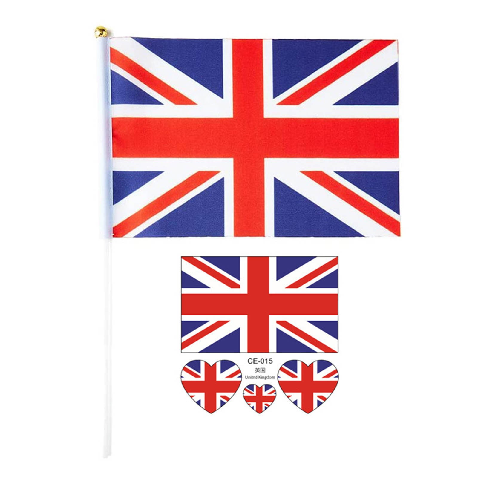 Fnyoxu UK Flag Face Stickers UK Mini Hand Flag for Event Sports Match ...