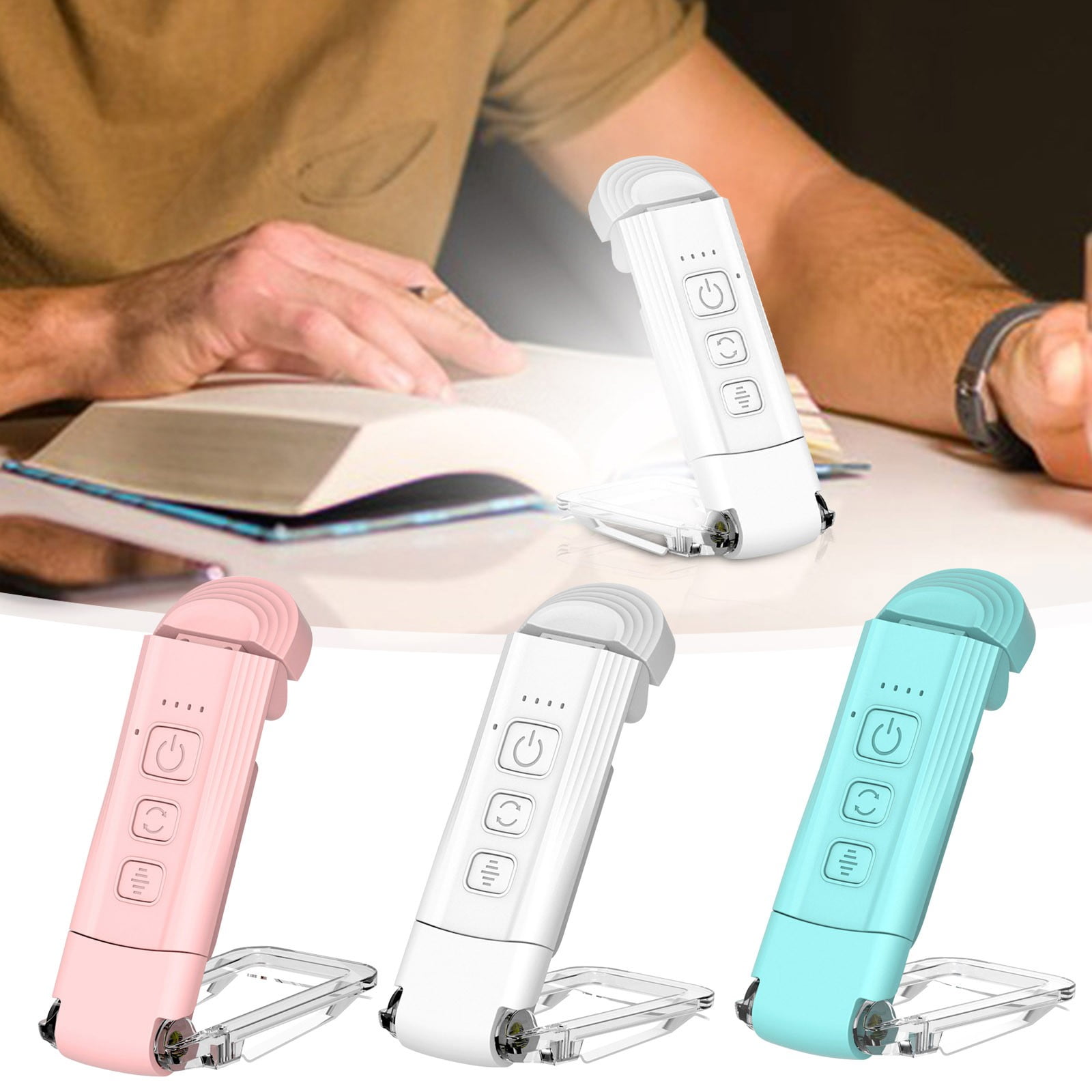 Fnyoxu USB Rechargeable Book Light, Warm White, Brightness Adjustable ...